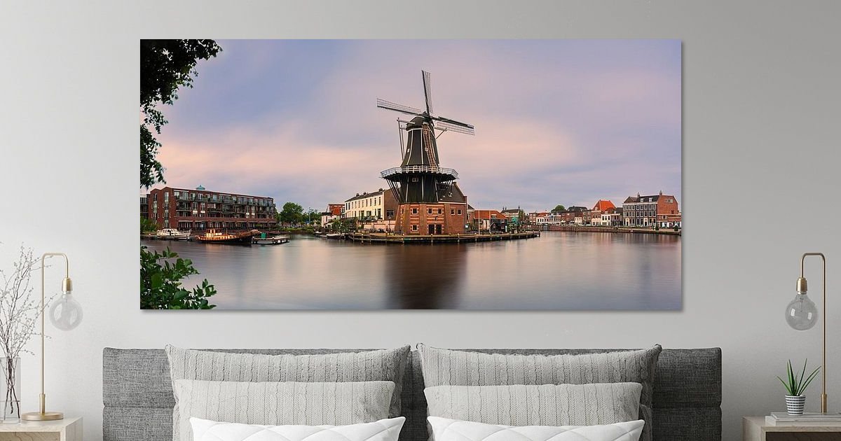 Panorama van molen de Adriaan van Henk Meijer Photography op canvas, behang en meer